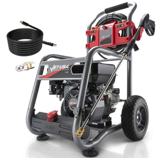 JET-USA 4800PSI Petrol Powered High Pressure Washer, w/ 30m Hose and ...